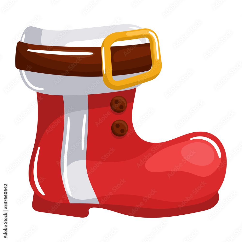 Santa claus boot for merry christmas card with transparent background ...