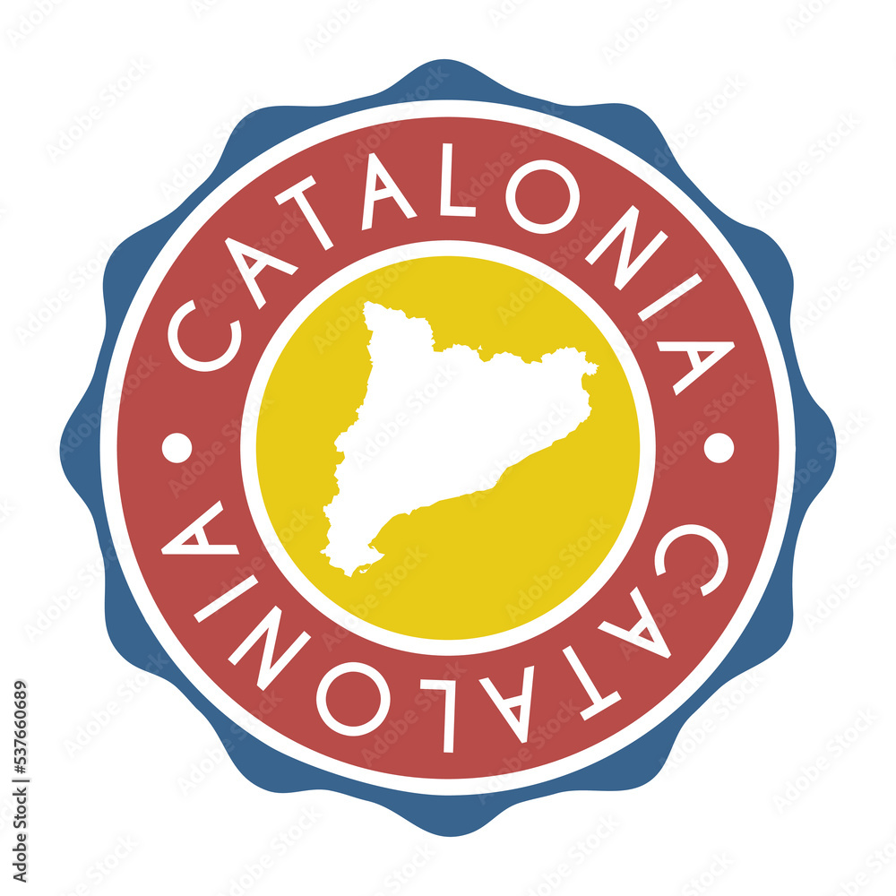 Catalonia, Spain Badge Map Vector Seal Vector Sign. National Symbol ...