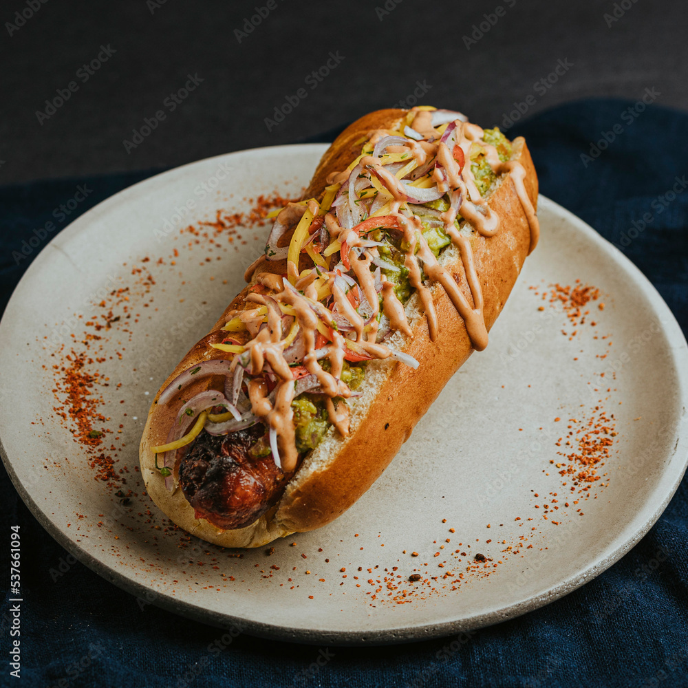 Hot dog, perro caliente, comida rapida, salchicha americana, perro ...