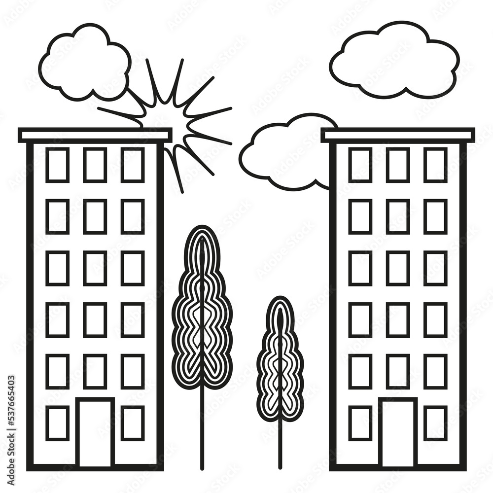 High-rise building icon in contemporary style. Building, city. Modern ...