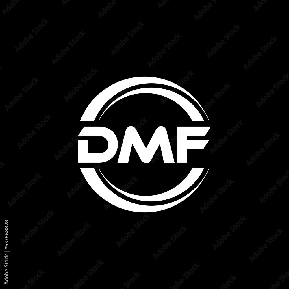 DMF letter logo design with black background in illustrator, vector ...