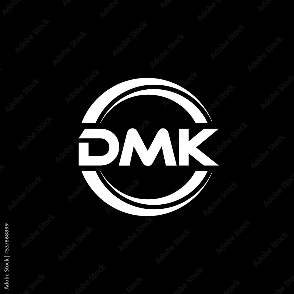 DMK letter logo design with black background in illustrator, vector ...