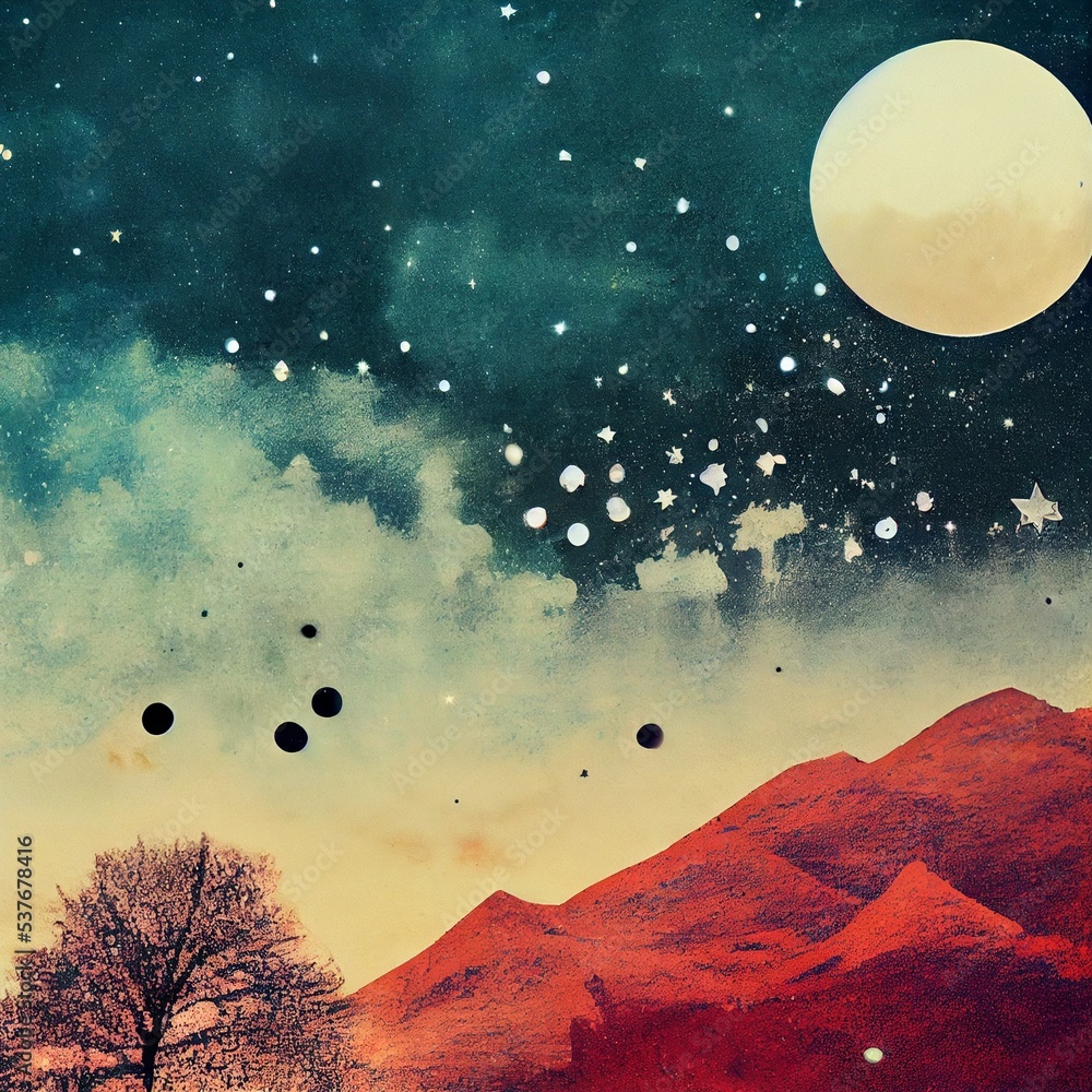 wanderlust mountain landscape mixed media look, collage & paint create ...