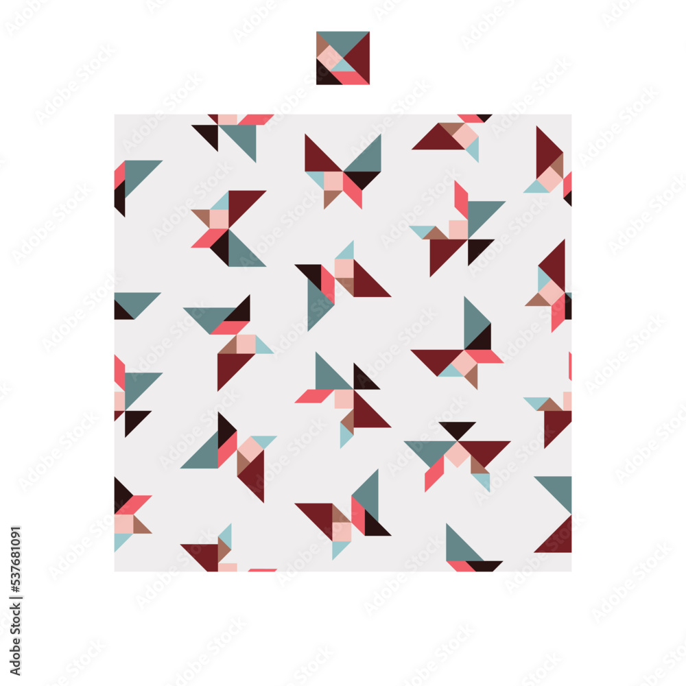 Tangram Butterfly Pattern Stock Vector | Adobe Stock