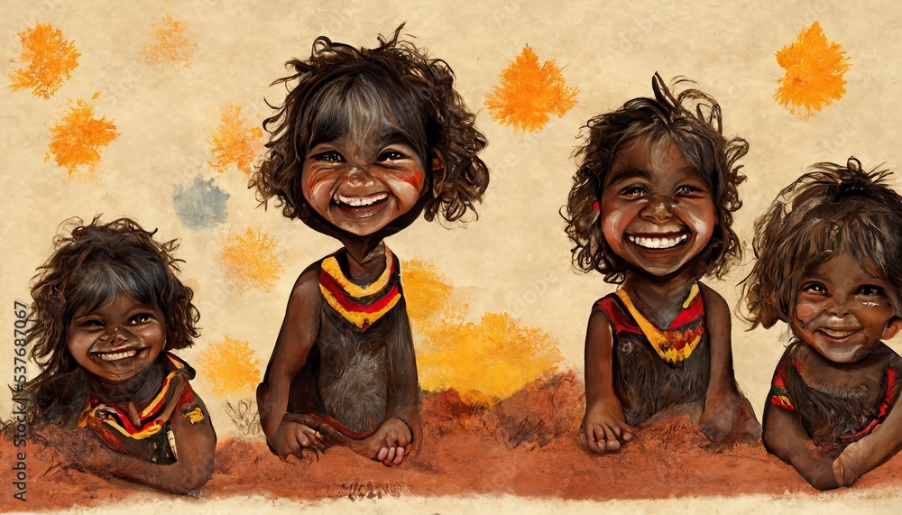 Aboriginal Australian children smiling outside, enjoying being outside ...