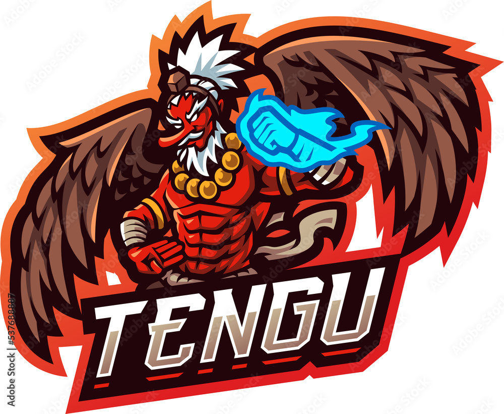 Tengu esport mascot Stock Illustration | Adobe Stock