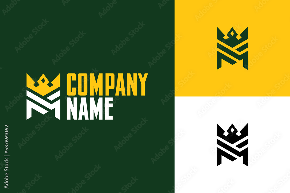 letter M with crown logo illustration Stock Vector | Adobe Stock