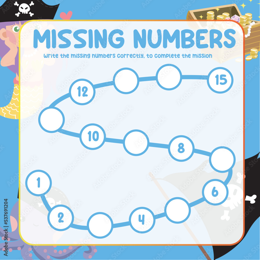 Vetor de Math worksheet for kids ready to print file. Counting exercise ...