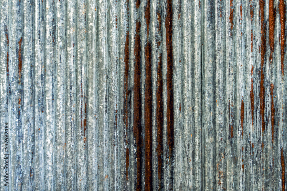 Artistic of old and rusty zinc sheet wall. Vintage style metal sheet ...