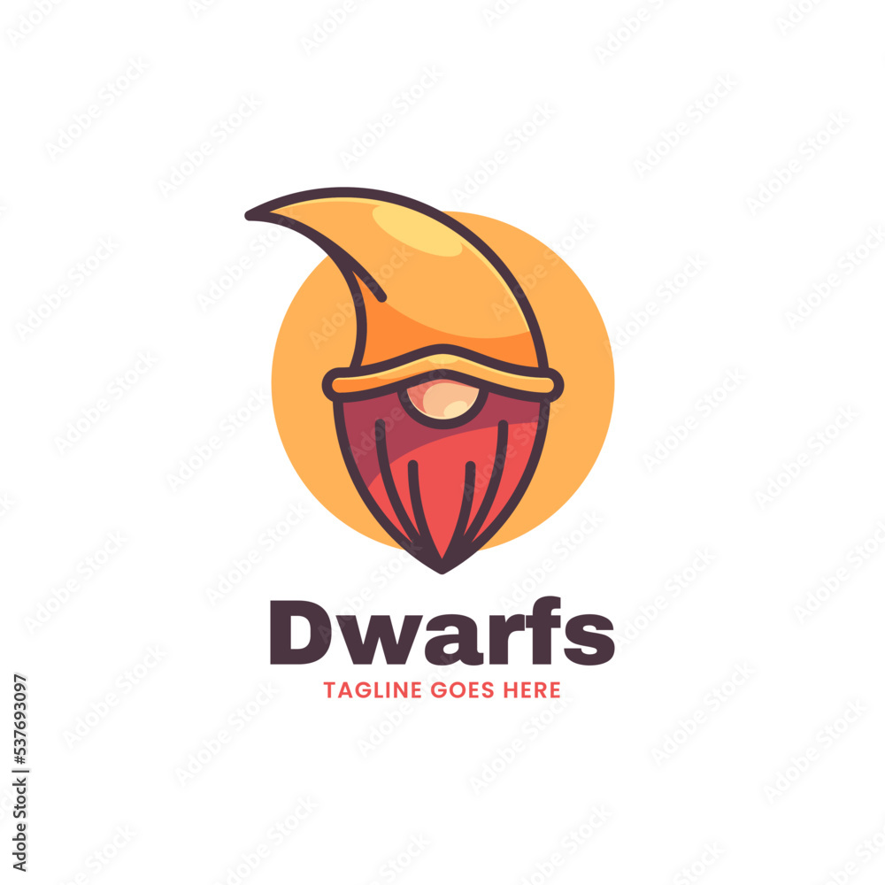 Vector Logo Illustration Dwarfs Mascot Cartoon Style Stock Vector ...