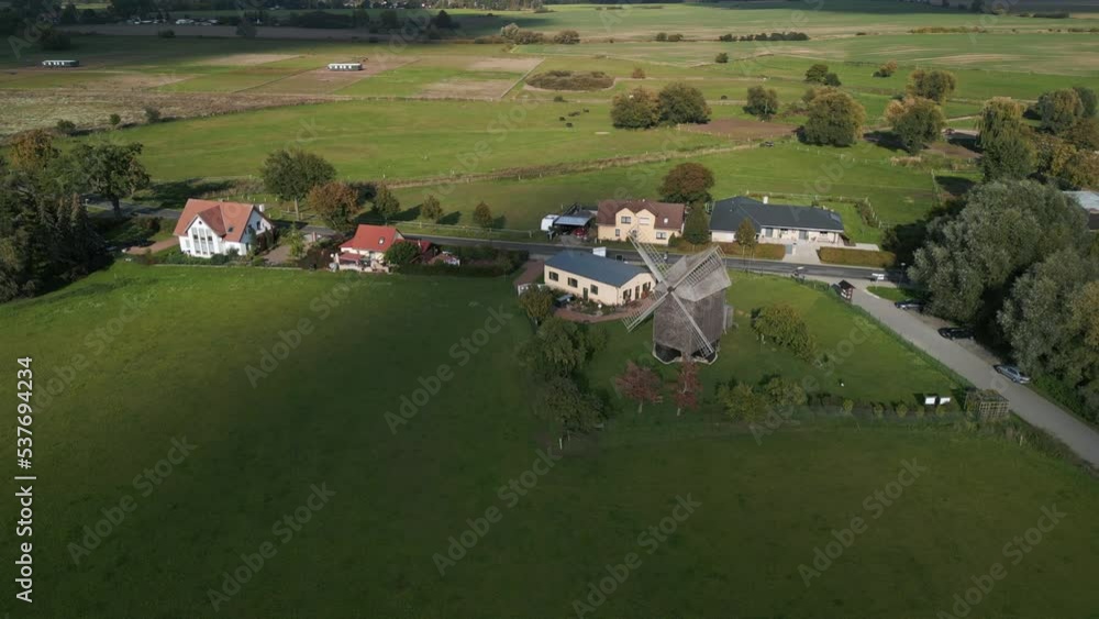 Very high panorama. Tranquil aerial view flight drop down drone of a ...