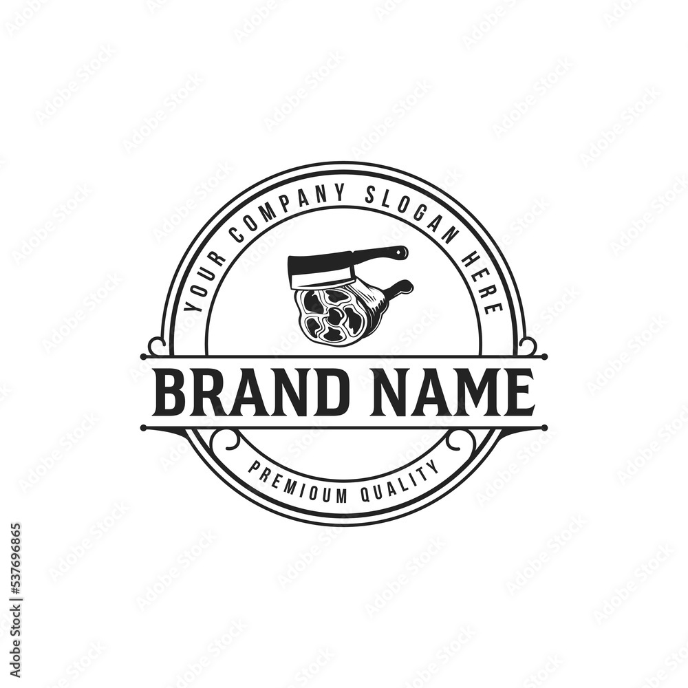 Grafika wektorowa Stock: Restaurant head logo, Restaurant badge, Vector ...