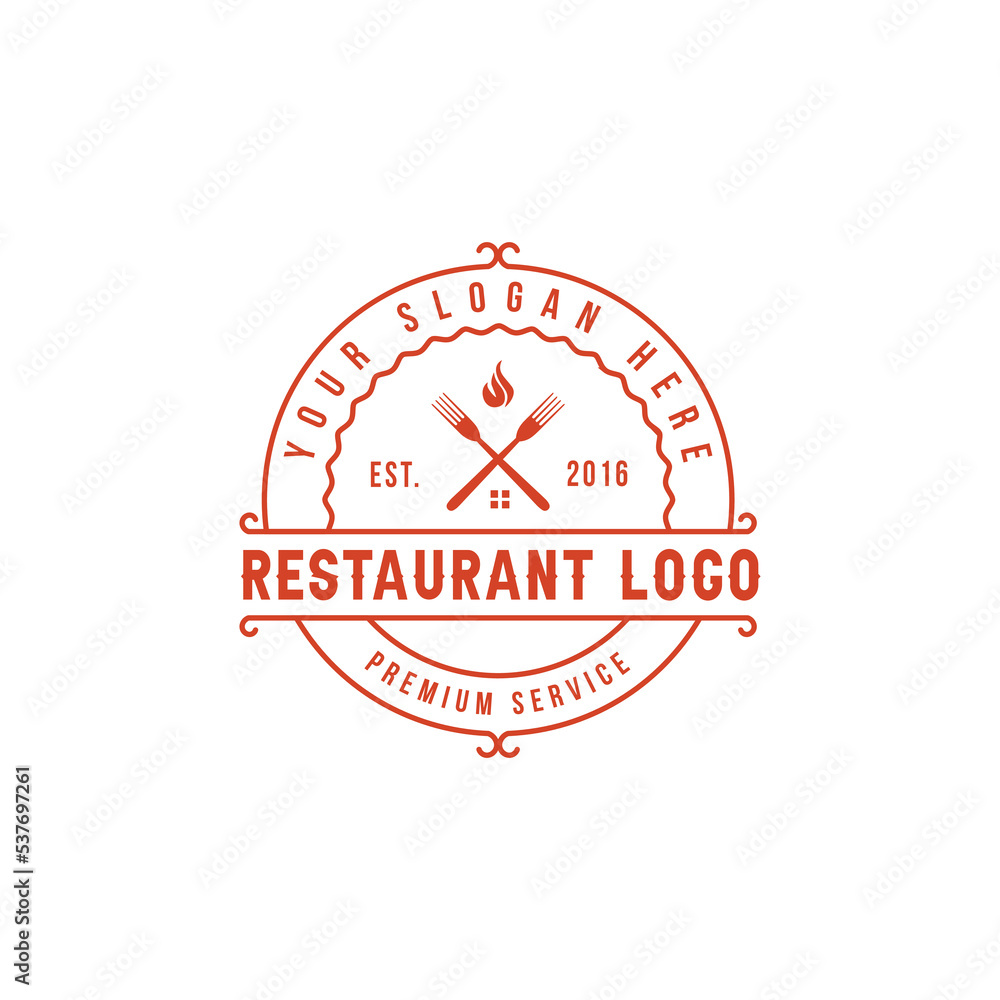 Vetor de Restaurant head logo, Restaurant badge, Vector template ...