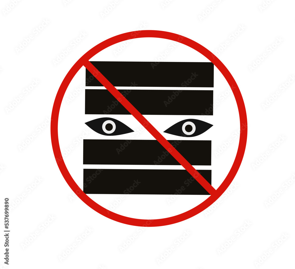 No peeking. vector warning sign Stock Vector | Adobe Stock