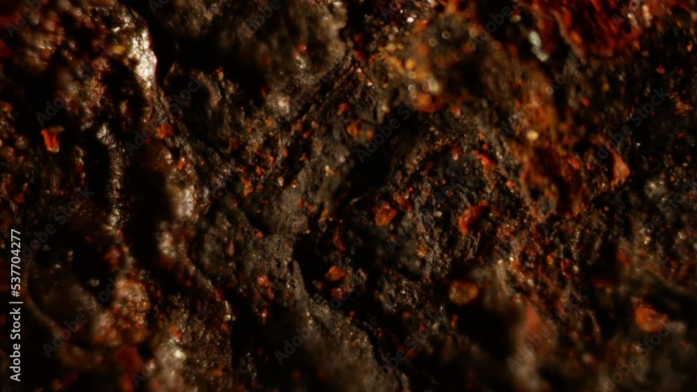 Surface of the Martian soil under a microscope. Day to night effect ...