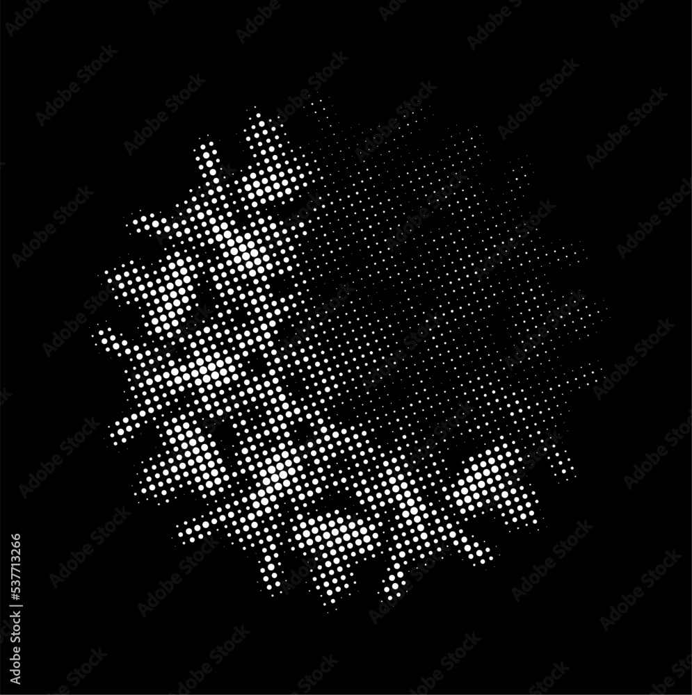 Dotted background from a transparent polka dot halftone snowflake-like ...