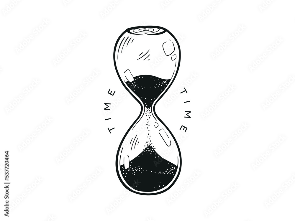 Hourglass illustration for deadline time countdown drawing to not ...