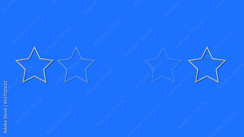 Glowing metallic stars with gold border transition, 5-star rating ...