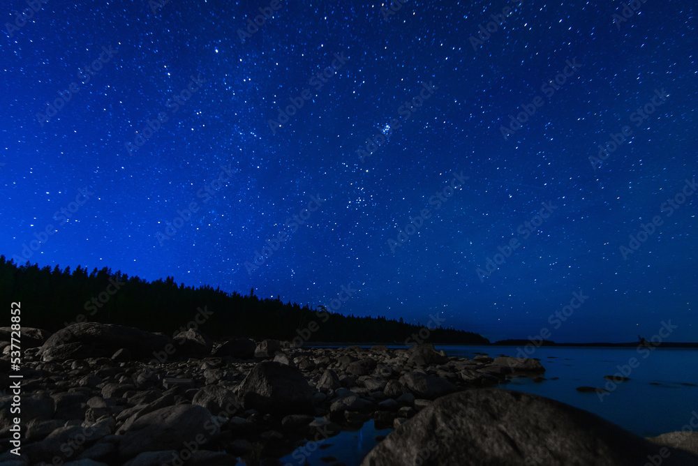 starry sky with constellations, galaxies, milky way and many stars ...