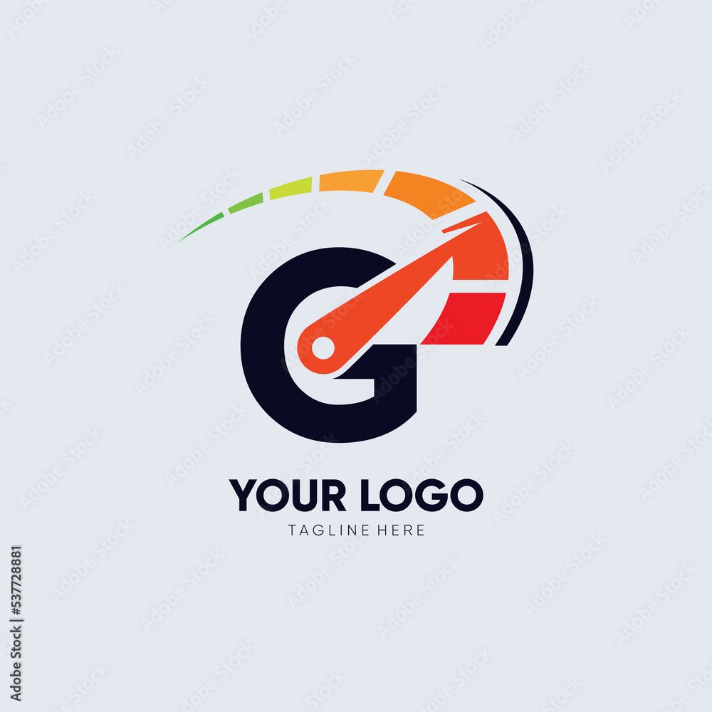 Letter G Speedometer Logo Design Vector Icon Graphic Emblem Illustrator ...