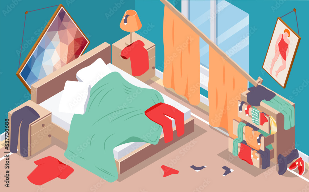 Messy Room Background Stock Vector | Adobe Stock