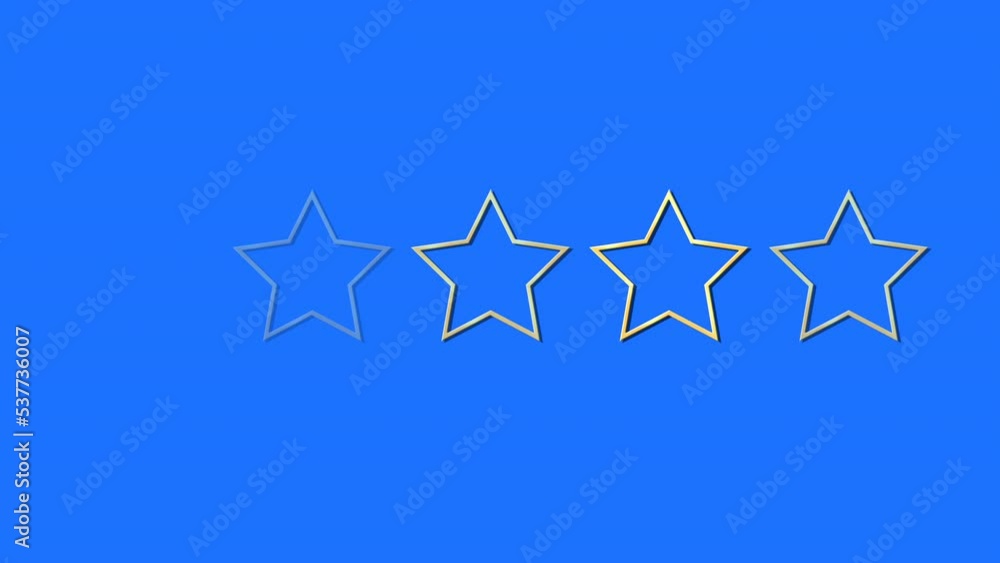 Glowing metallic stars with gold border transition, 5-star rating ...