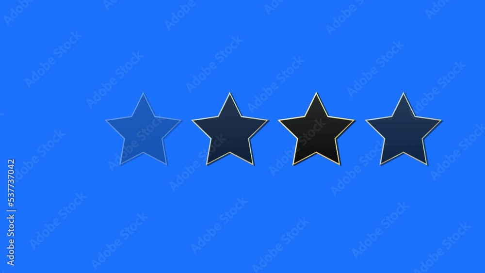 Glowing metallic stars with gold border transition, 5-star rating ...