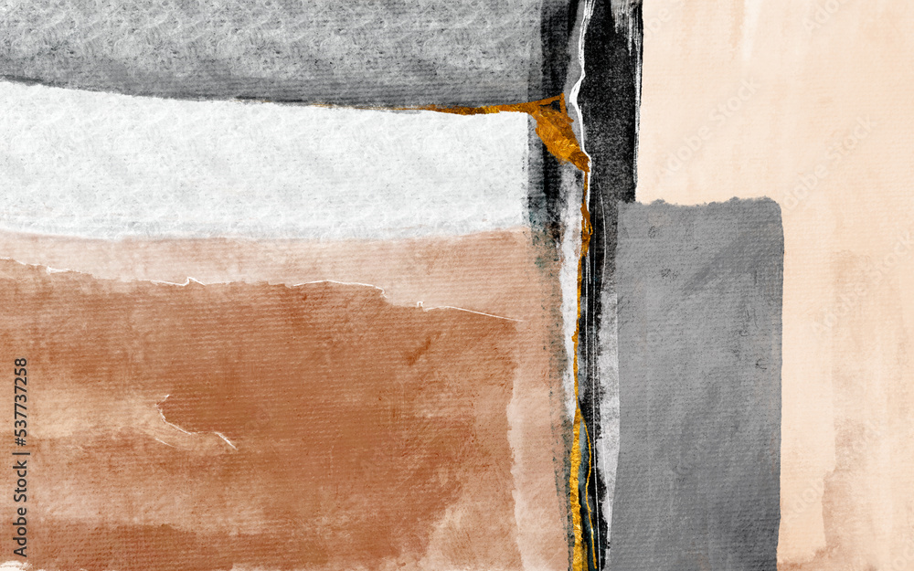 Golden abstract landscape. Art creative design projects: posters ...