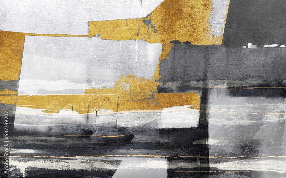 Golden abstract landscape. Art creative design projects: posters ...