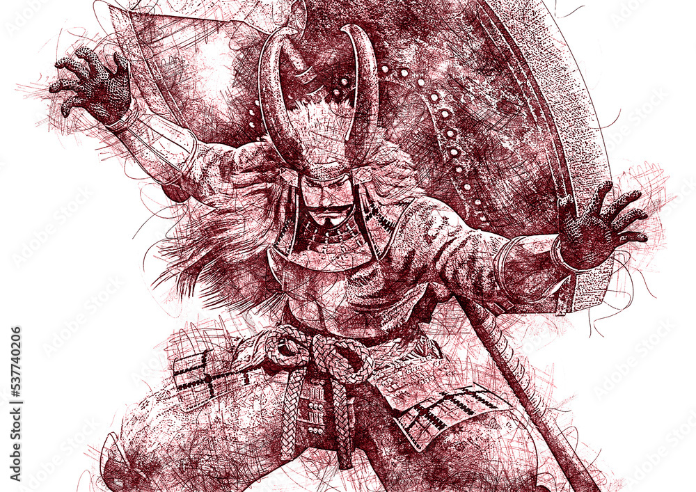 HERO GAME CHARACTER ANIME SKETCH ILLUSTRATION POSTER DESIGN Stock Photo ...