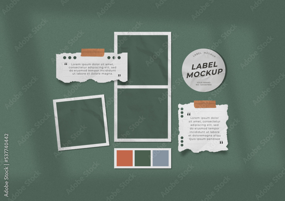 Realistic and Simple Photo Frame Set Moodboard Mockup. Mood Board ...