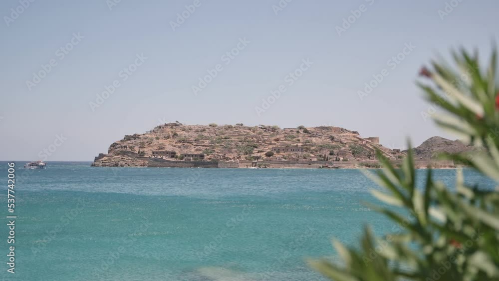 Spinalonga island in Crete, Greece ancient fortress with past leper ...