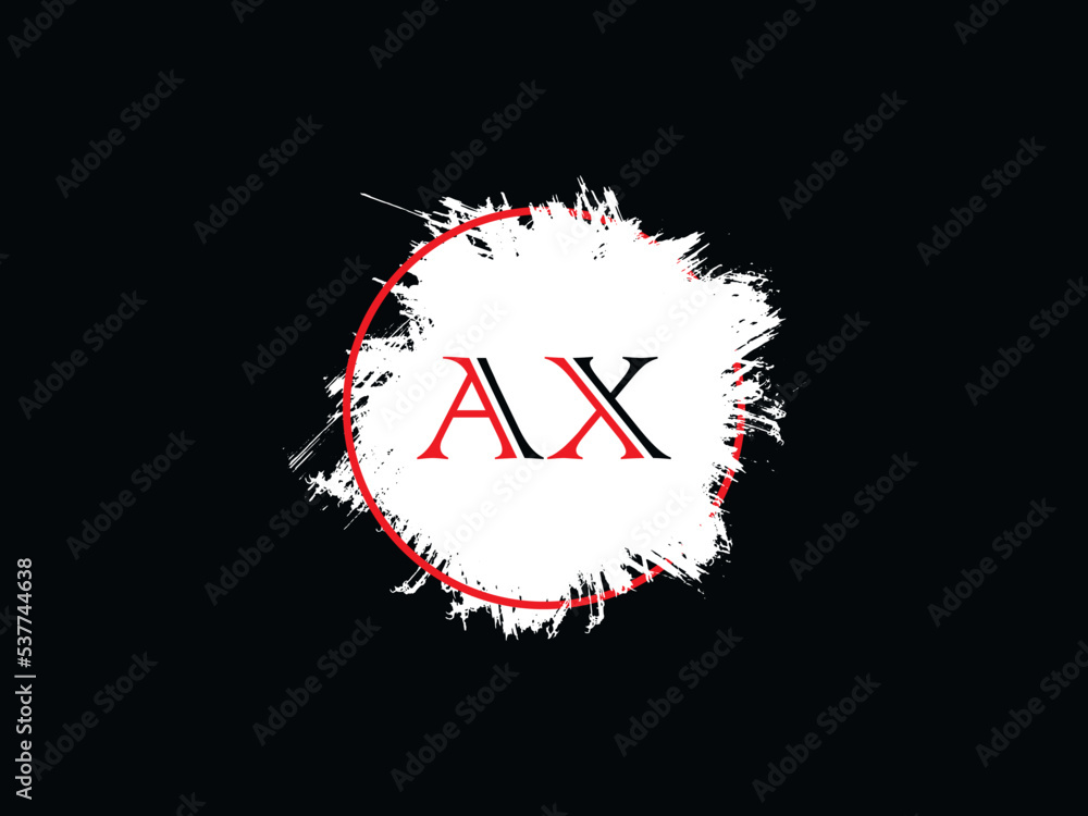 Typography Colorful AX xa a&x Logo Letter Vector and Black Background ...