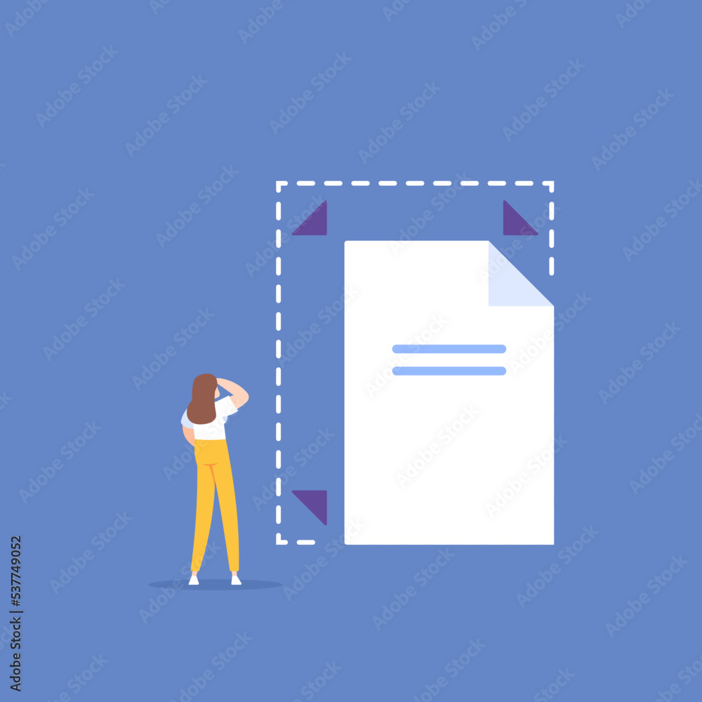 document resize. resize or compress the file size. reduce size. people ...