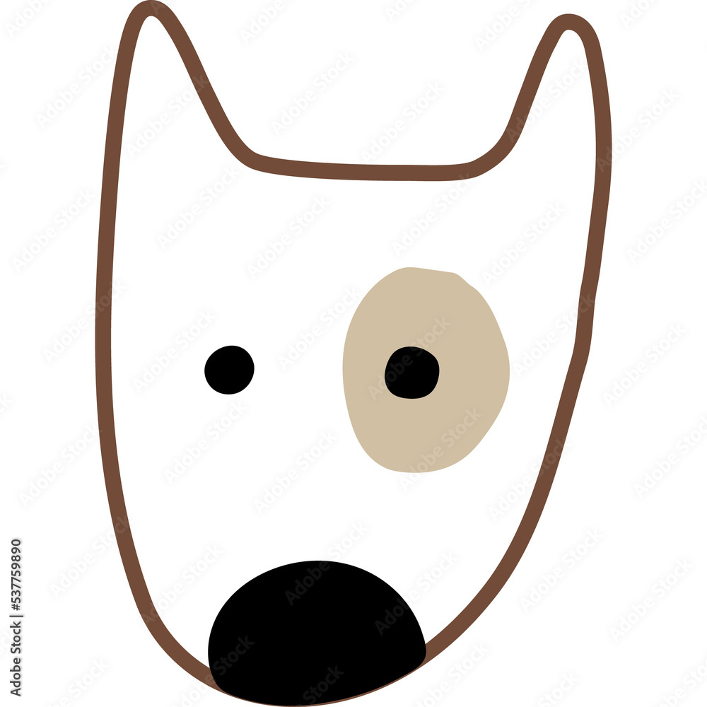 Raster illustration of cute horde dog on transparent background. Animal ...