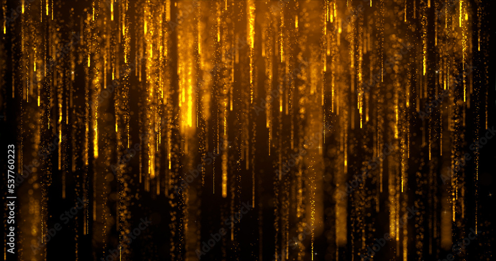 Gold Glitter Particles Rain Background Stock Photo | Adobe Stock