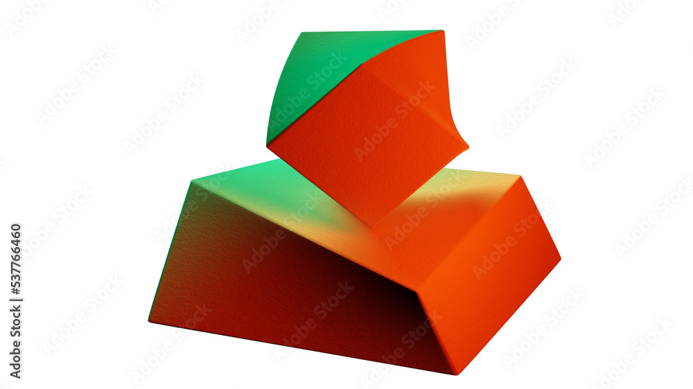 Abstract oversaturated red and green twisted shapes isolated. Png with ...