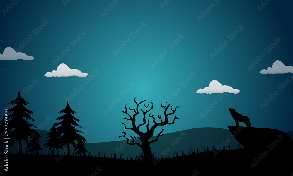 night landscape desktop background design Stock Illustration | Adobe Stock