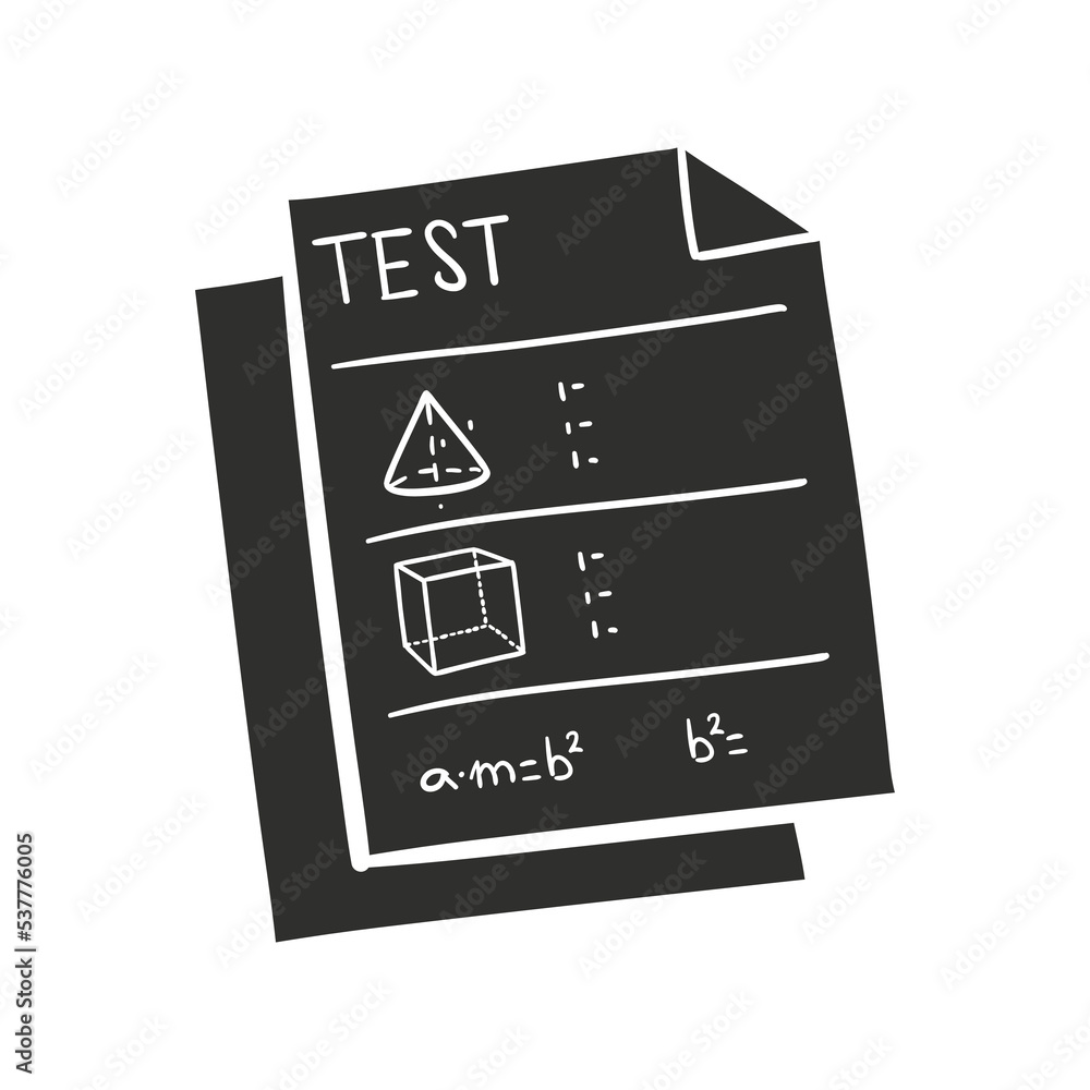 Test Icon Silhouette Illustration. School Exam Vector Graphic Pictogram ...