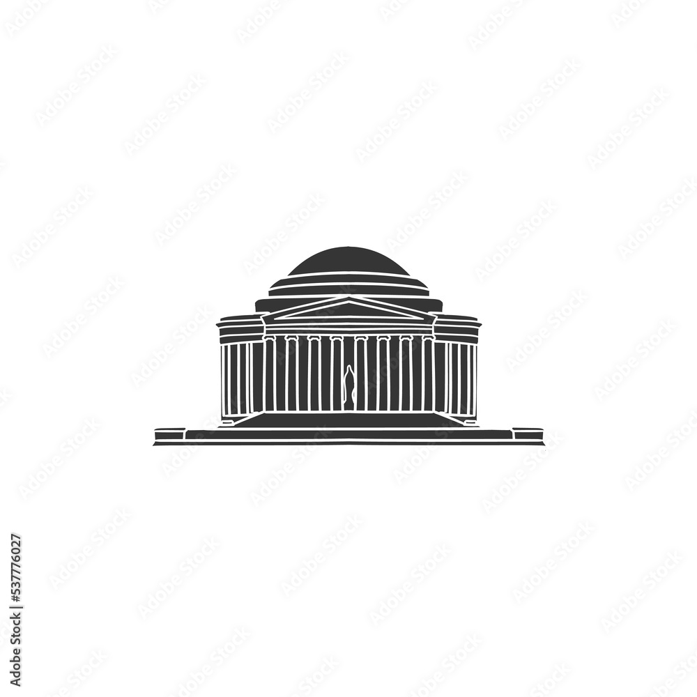 Thomas Jefferson Icon Silhouette Illustration. Memorial Vector Graphic ...