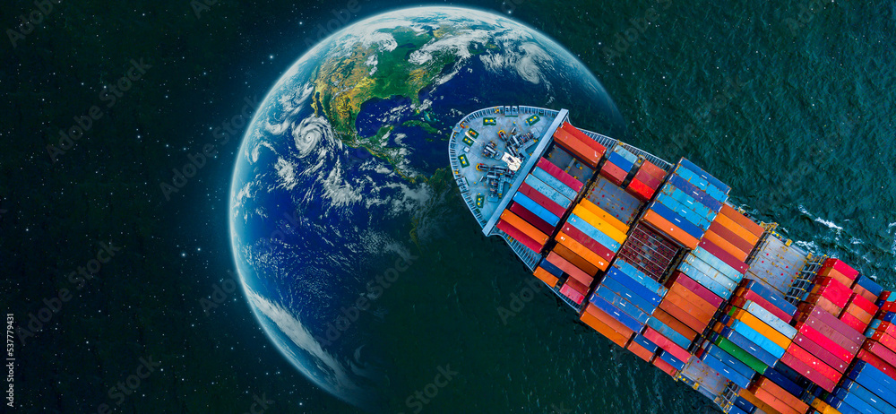 Global business import export logistic and transportation by container ...