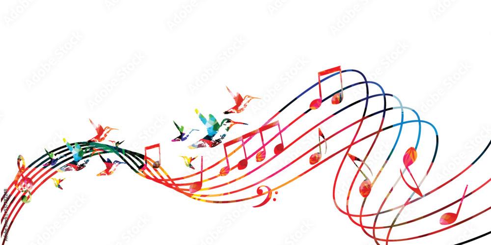 Music background with colorful music notes vector illustration design ...