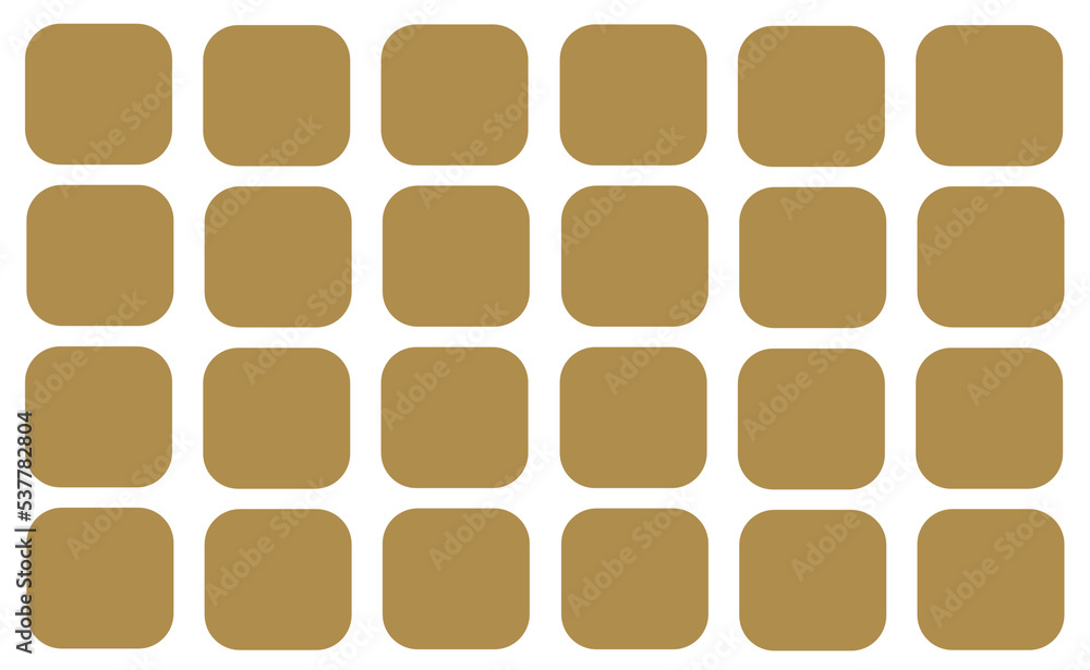 Gold squares with rounded corners, white background. Stock Illustration ...