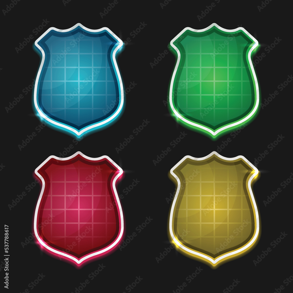 Vector Medical Shield Icon set Stock Vector | Adobe Stock