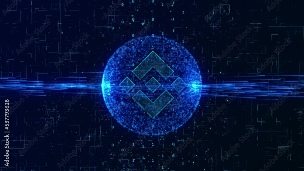 Binance symbol with binary code in the cyberspace vídeo do Stock ...