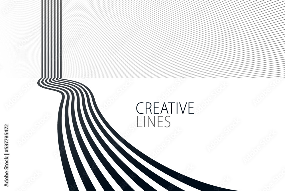Linear composition vector road to horizon, abstract background with ...