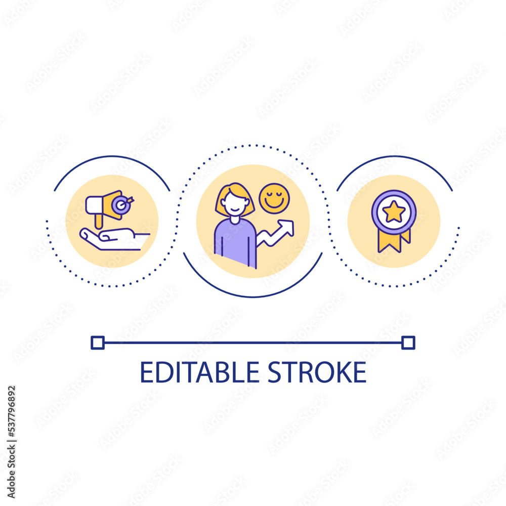 Positive customer feedback loop concept icon. Success client experience ...