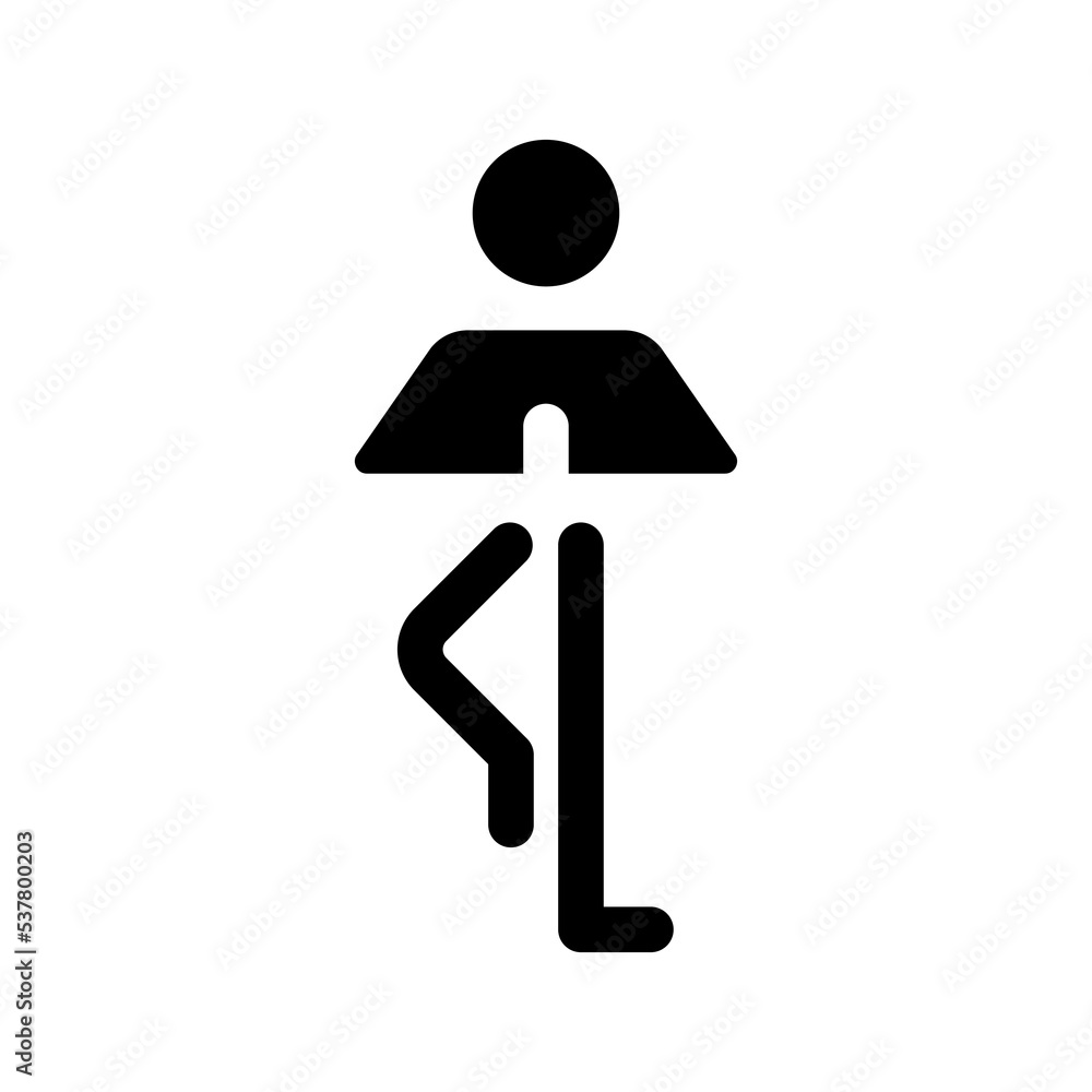 Tree pose black glyph ui icon. Yoga standing pose. Balancing asana ...