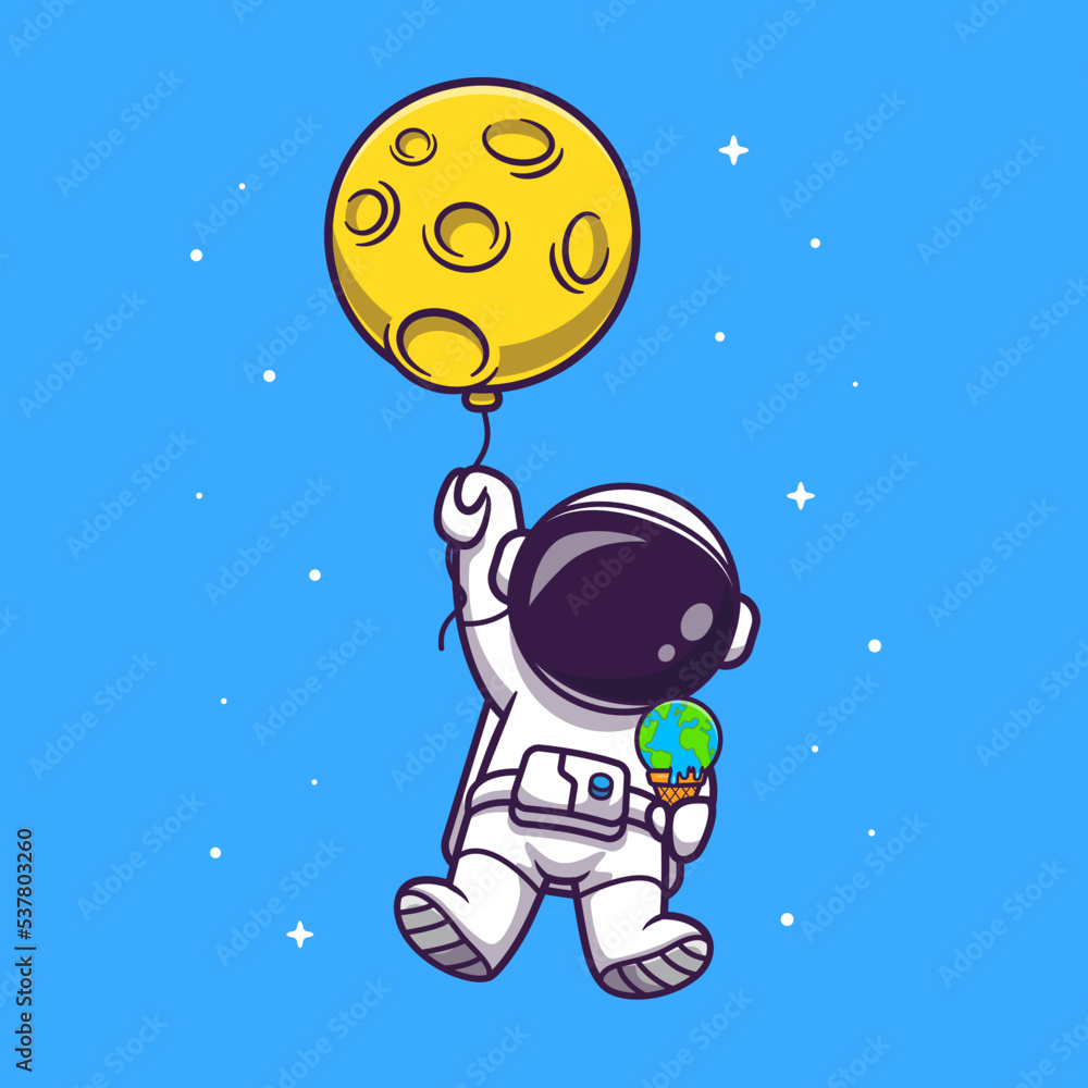 Astronaut Floating Clip Art Stock