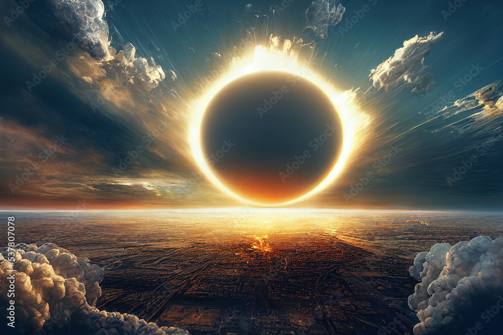 3d Rendering of concept of a third nuclear world war with giant bombs ...